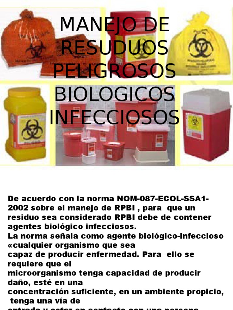 Manejo de Rpbi | PDF | Sangre | Residuos