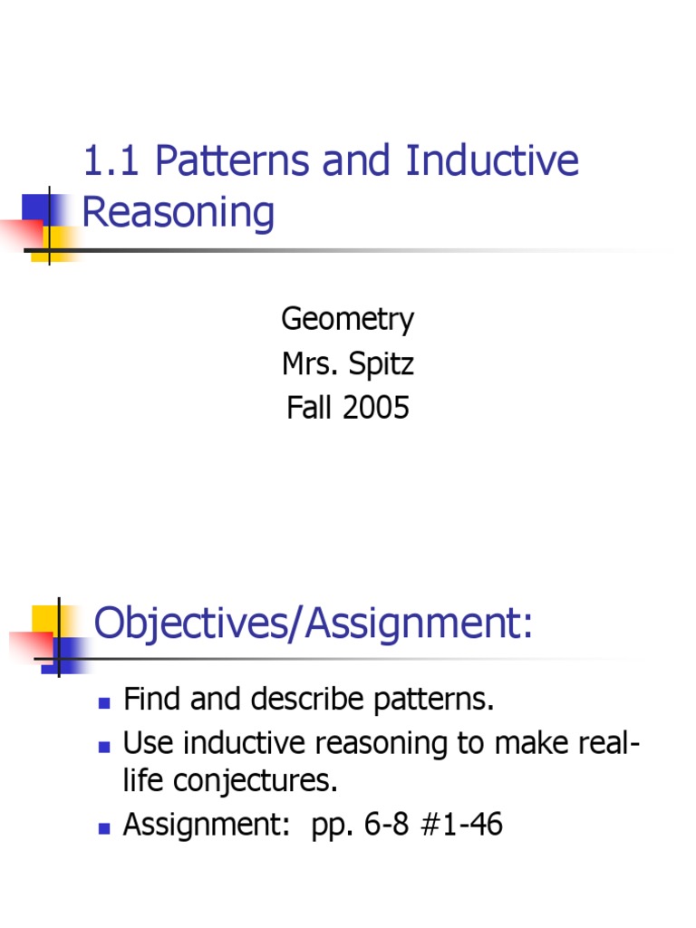 1.1 Patterns & Inductive Reasoning | PDF | Conjecture | Logic 1.1 Patterns & Inductive Reasoning | PDF | Conjecture | Logic