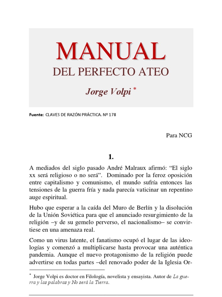 Manual Del Perfecto Ateo | PDF | Ateísmo | Richard Dawkins