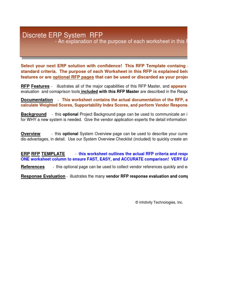 Discrete Repetitive Manufacturing ERP Software System RFP Template 05 ...