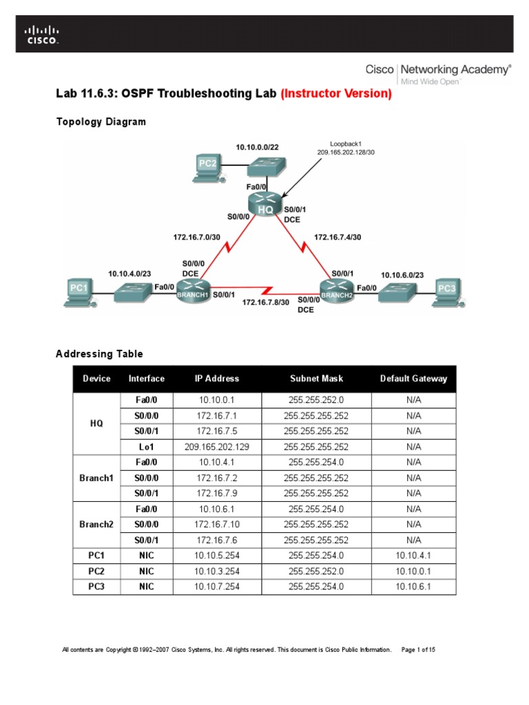 E2 Lab 11-6-3 Instructor | PDF | Cisco Certifications | Router (Computing)