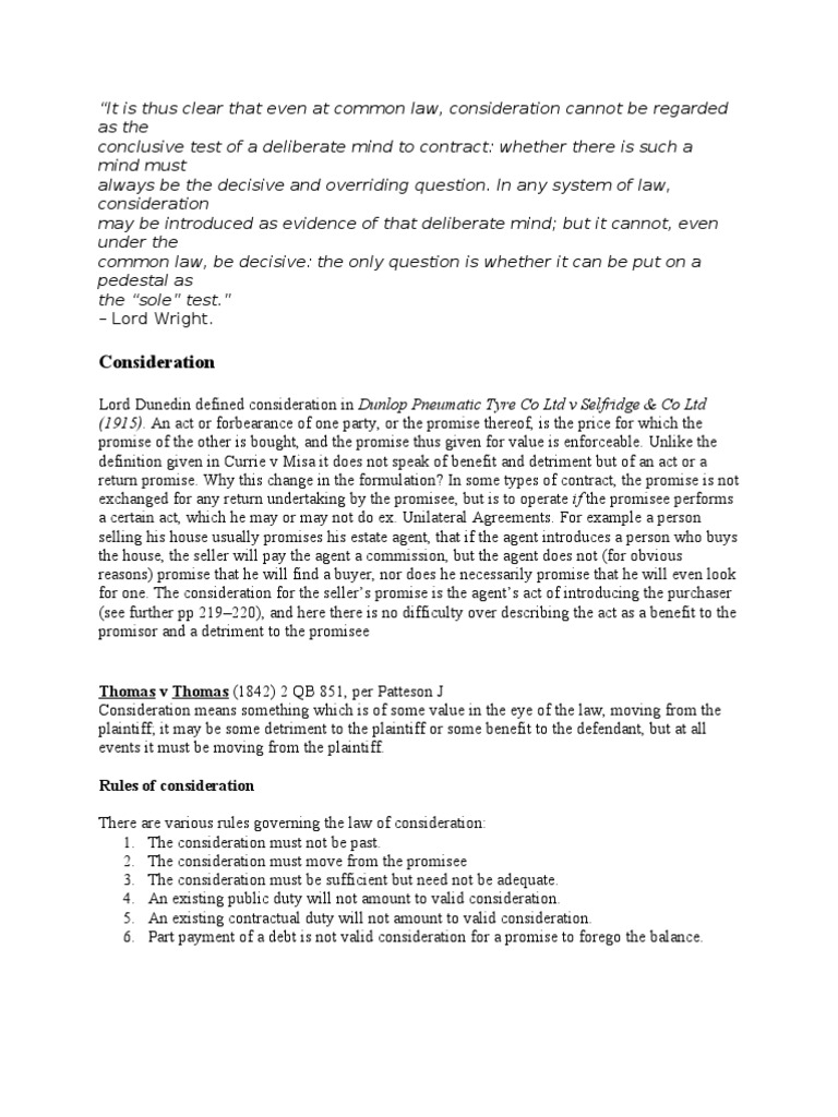 Consideration Project | Download Free PDF | Consideration | Contract Law