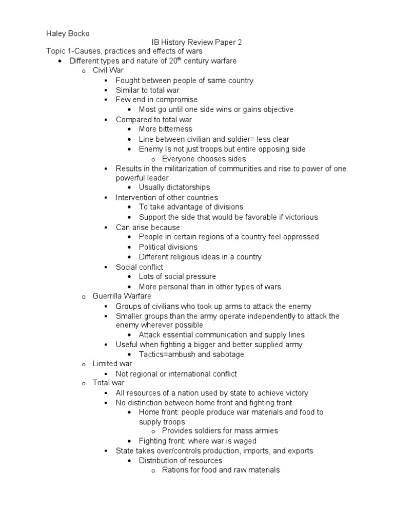 IB History Review P2 | PDF | Israel | World Politics
