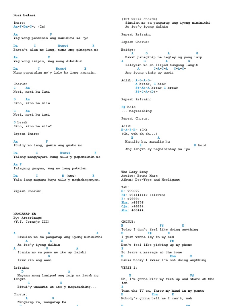 Acoustic Band | PDF | Song Structure | Refrain