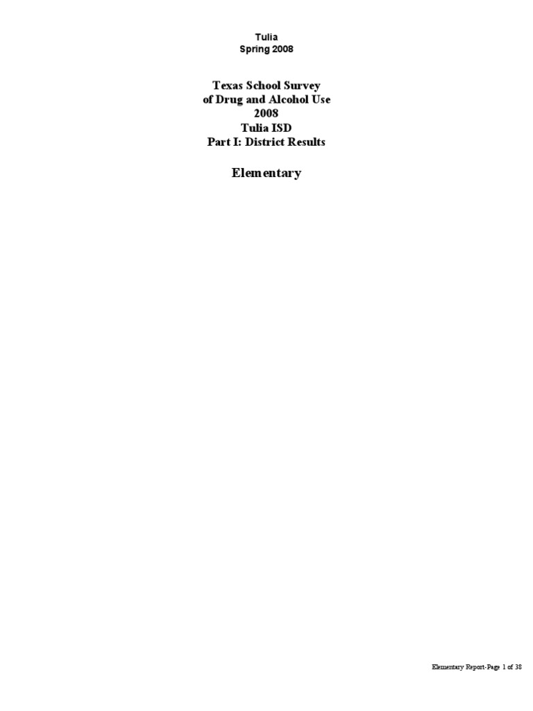 Tulia ISD 2008 Drug Use Survey Results | PDF | Alcoholic Drinks | Wine