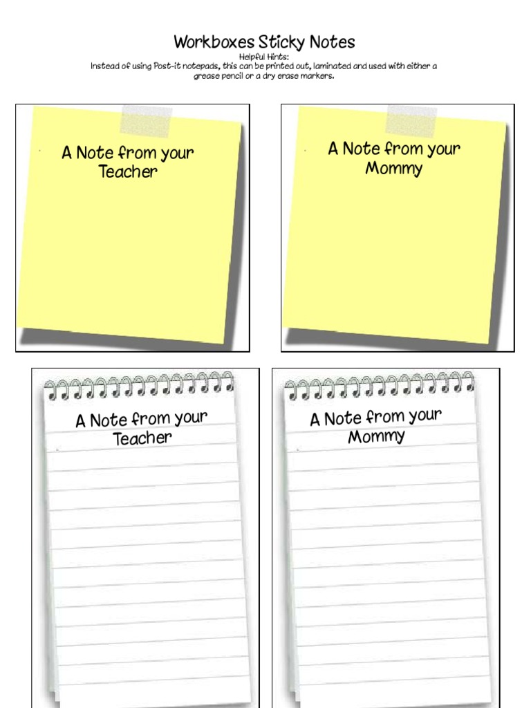Sticky Notes | PDF