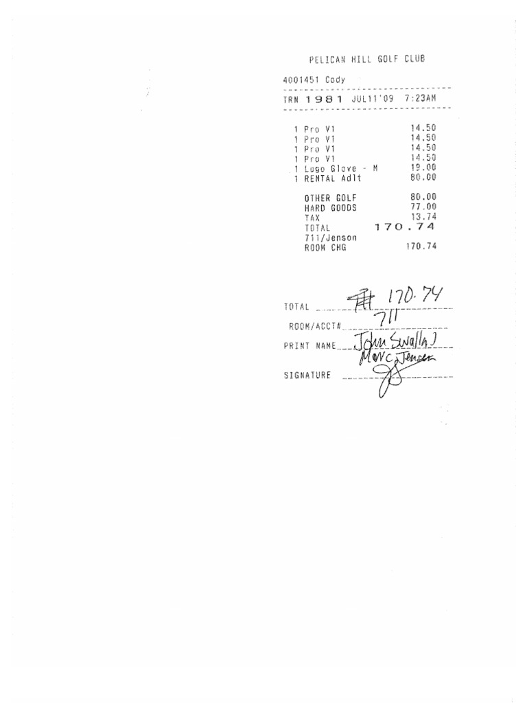John Swallow Sample Receipt | PDF