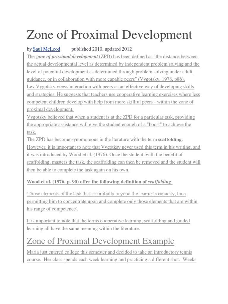 Zone of Proximal Development | PDF | Behavioural Sciences | Action ...