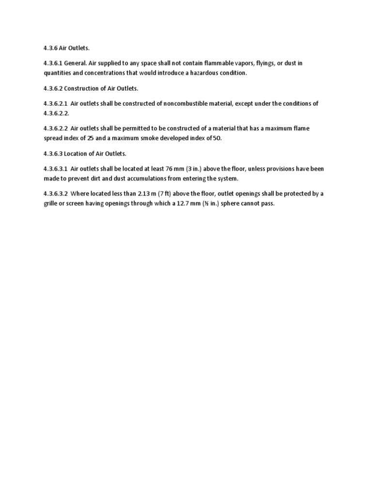 Air Outlets - NFPA 90A | PDF
