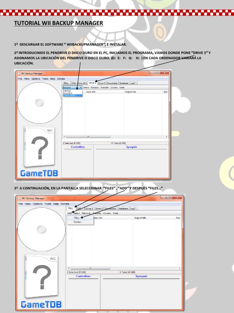 Tutorial para Usar Wii Backup Manager | PDF