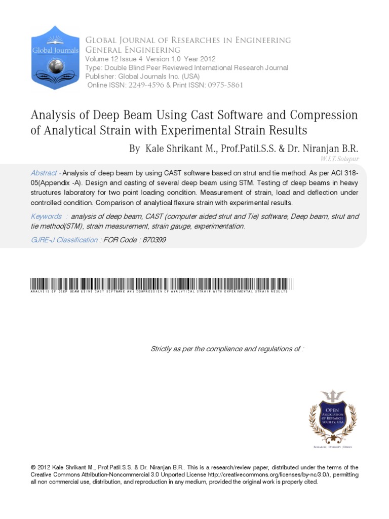 3 Analysis of Deep Beam Using Cast Software | PDF | Beam (Structure ...