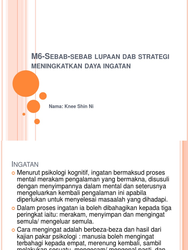M6-Sebab-Sebab Lupaan Dab Strategi Meningkatkan Daya Ingatan | PDF