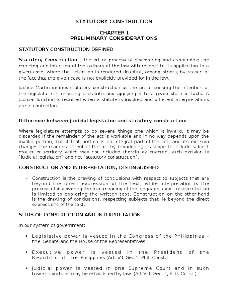 Statutory Construction Guide | PDF | Bill (Law) | Statutory Interpretation