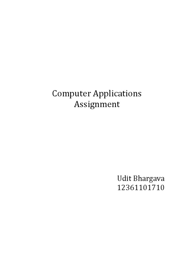 Computer Application Assignments | PDF | Transmission Control Protocol ...