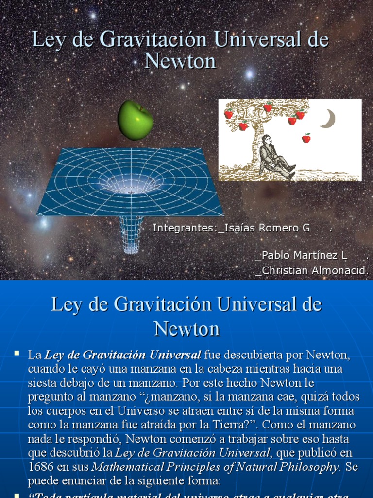 Ley de Gravitación Universal de Newton | PDF | Ley de Newton de la ...