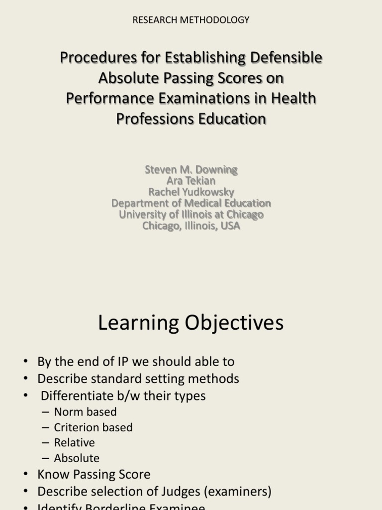 Standard Setting Procedures | PDF | Test (Assessment) | Quality Of Life