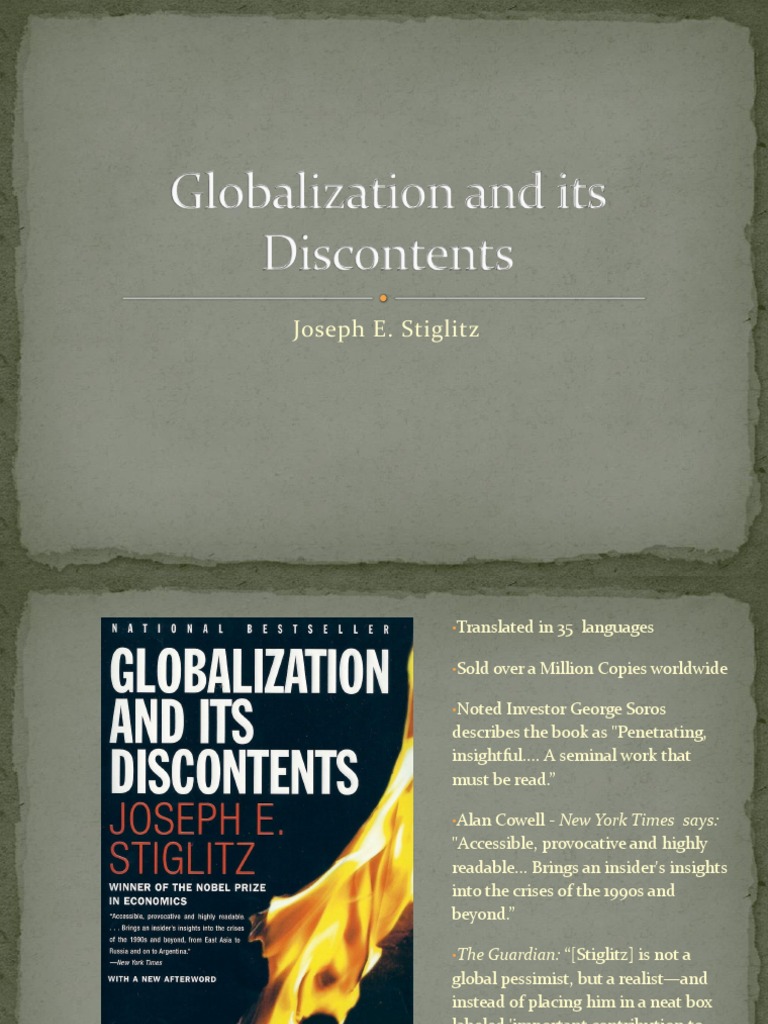 Stiglitz on Globalization's Challenges | PDF | Finance & Money ...