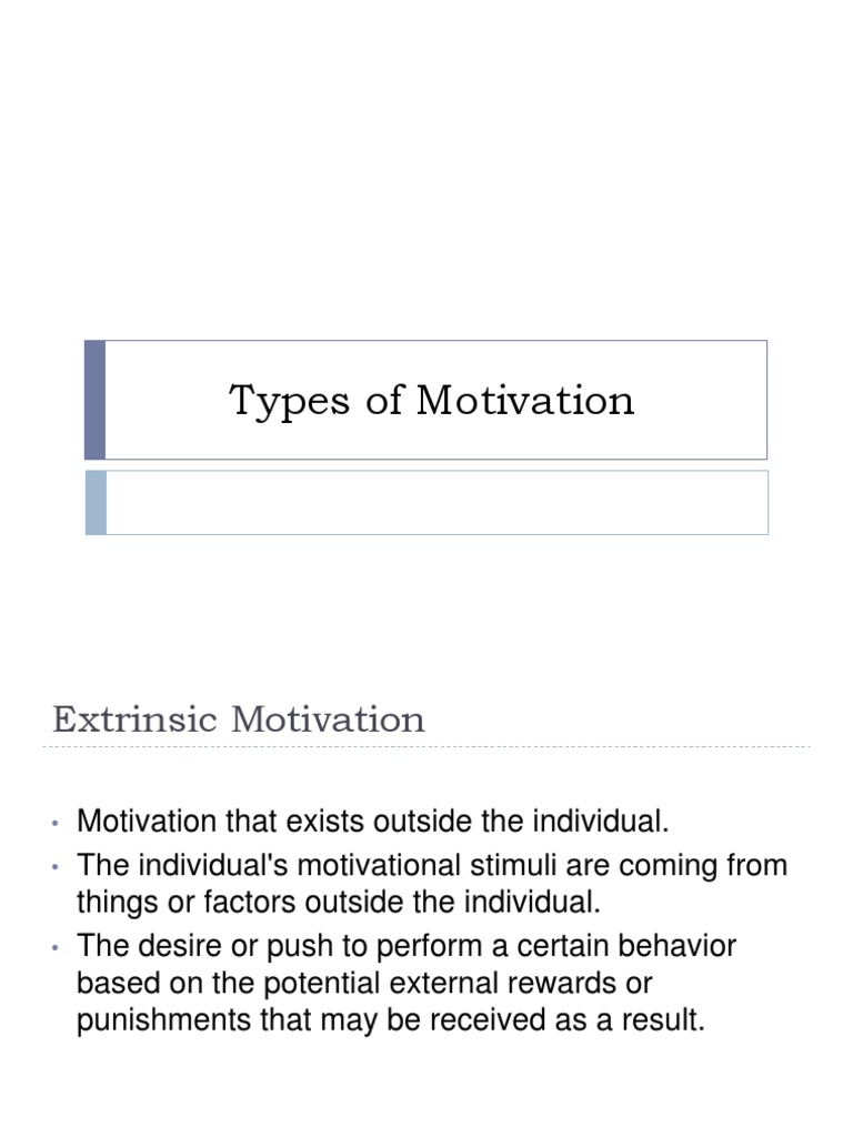 Types of Motivation | PDF | Career & Growth | Self-Improvement