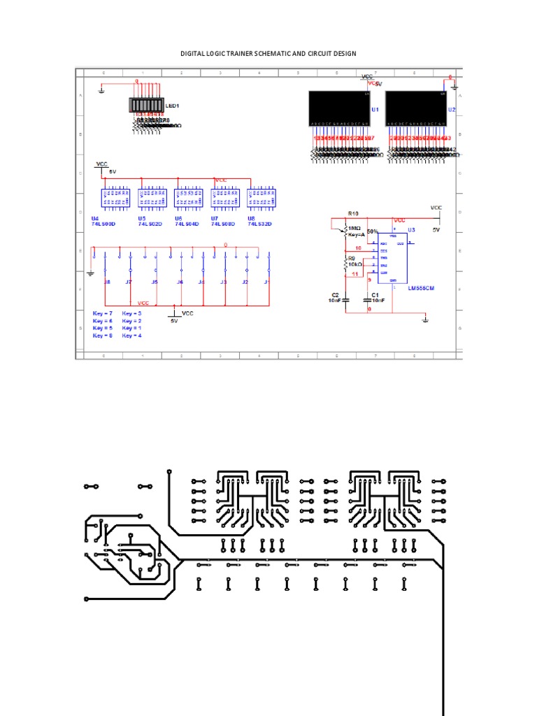 Digital Logic Trainer Schematic and Circuit Design | PDF | Computer ...