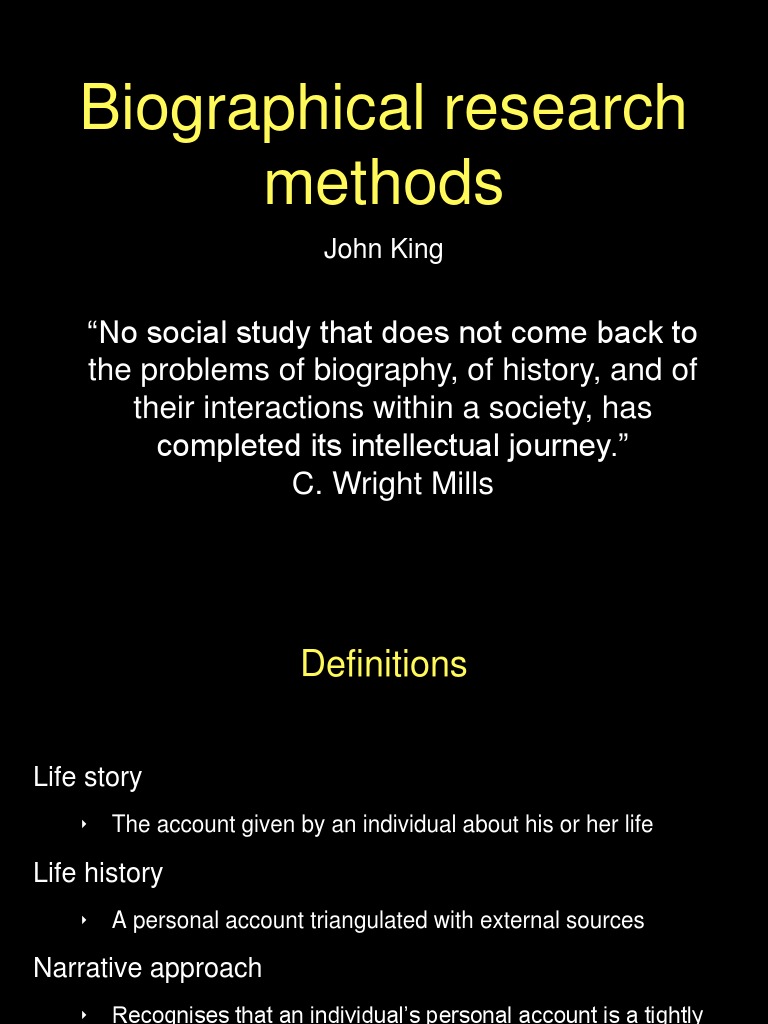Biographical Research Methods | Narrative | Theory