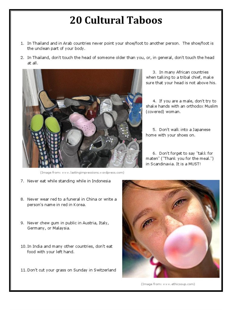 Global Cultural Taboos Explained | PDF