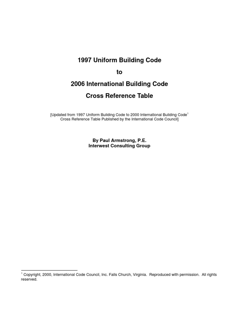 1997 Uniform Building Code To UBC - IBC - Crossref - 06 | PDF | Stairs | Fire Sprinkler System
