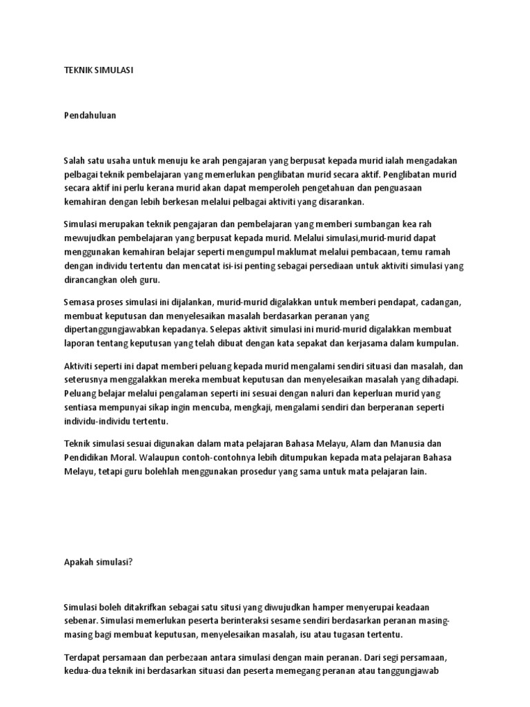 Teknik Simulasi | PDF | Karier & Perkembangan