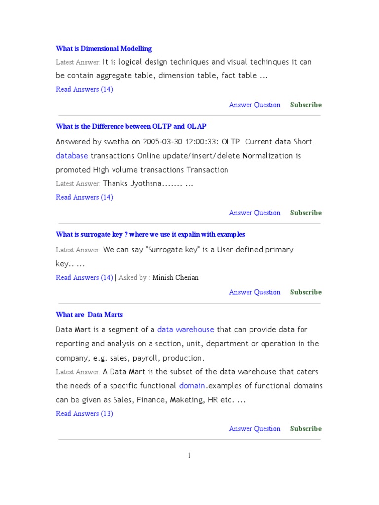 DWH BASICS Interview Questions | PDF | Data Warehouse | Business Intelligence