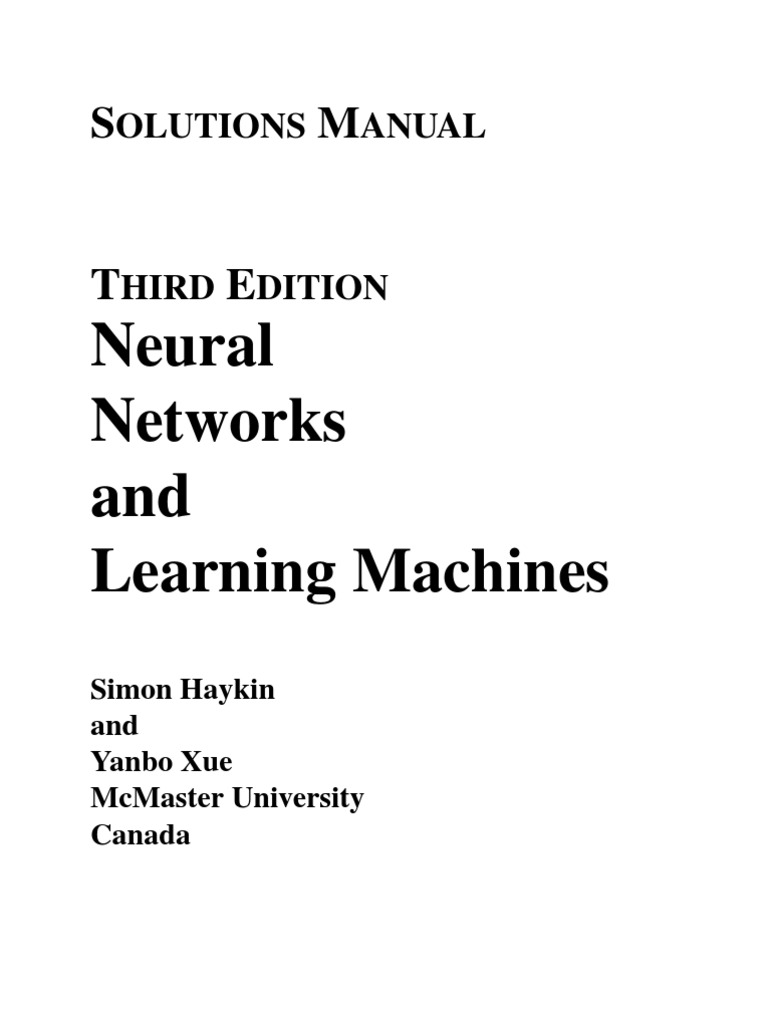 Haykin Xue Neural Networks And Learning Machines 3ed Soln Pdf Eigenvalues And Eigenvectors 9162