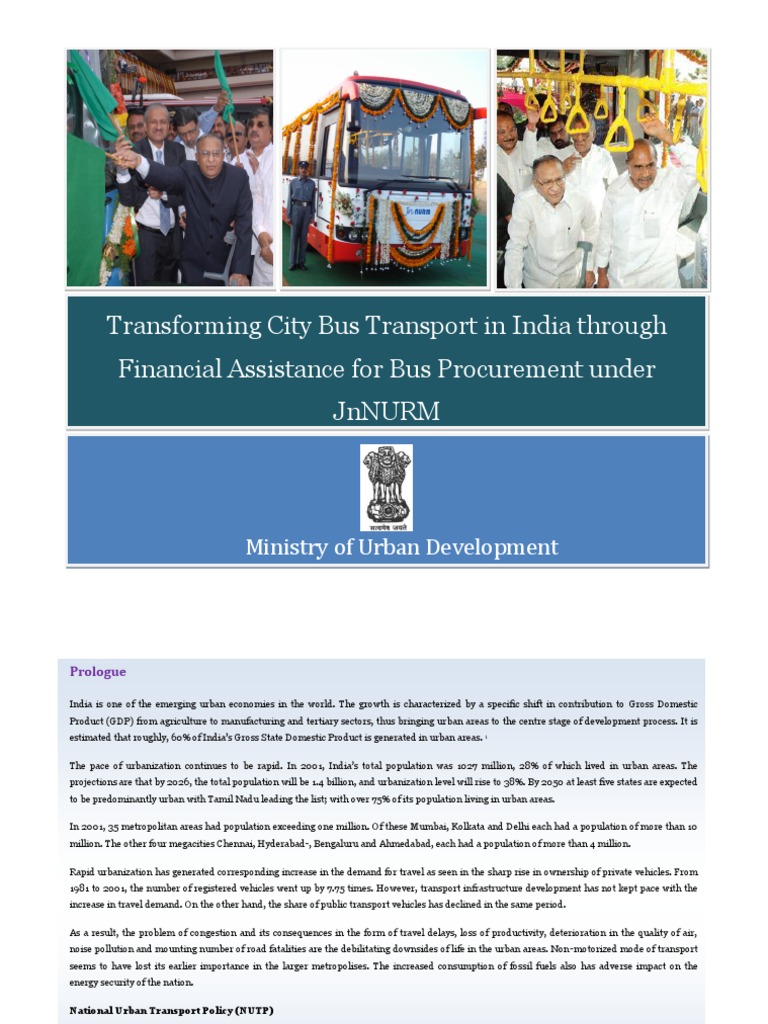JnNURM Bus Policy For City Bus | PDF | Transmission (Mechanics ...
