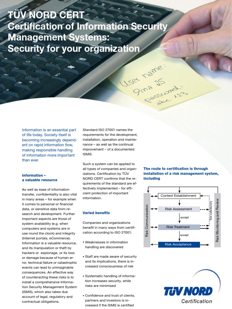 Tüv Nord Cert Certification of Information Security Management Systems: Security For Your ...