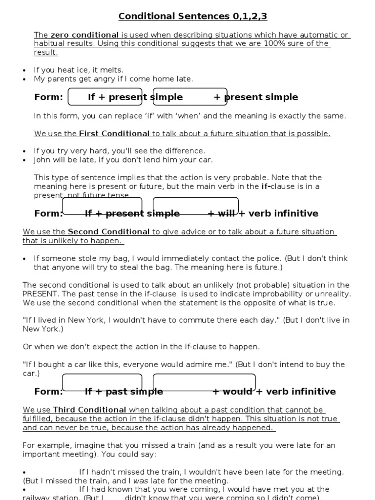 Conditional Sentences - Explanation | PDF