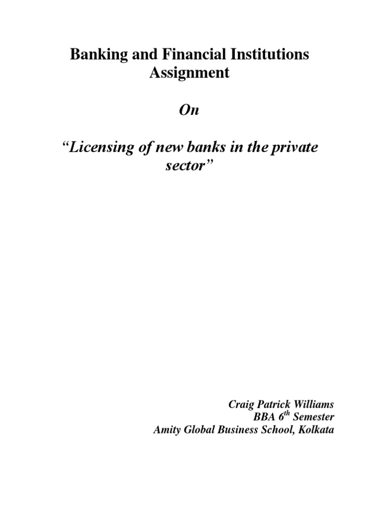 Banking and Financial Institutions Assignment | PDF | Non Bank ...