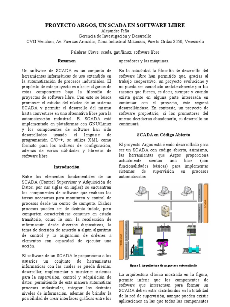 Articulo Argos PDF | PDF | Scada | Software libre