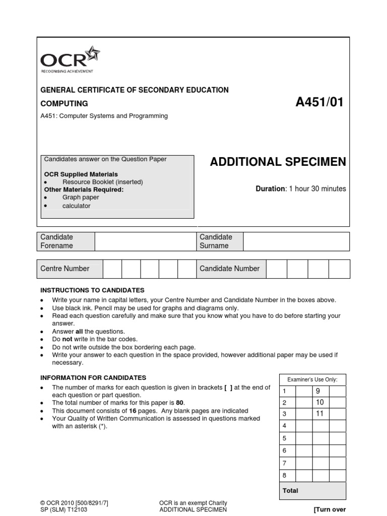 Unit+A451+ (Additional Specimen) | PDF | Local Area Network | Computer ...