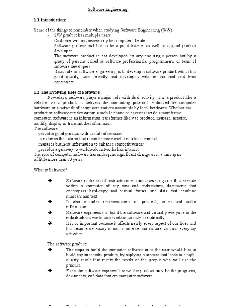 Mca Software Engineering Unit 1 Pressman & Richard Fairly | PDF ...
