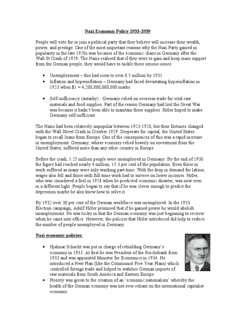 Nazi Economic Policy 1933 | PDF | Nazi Germany | Economy (General)