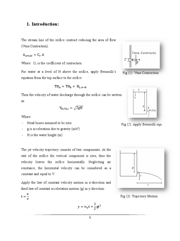Flow Over Weirs Report | PDF | Trajectory | Physical Phenomena