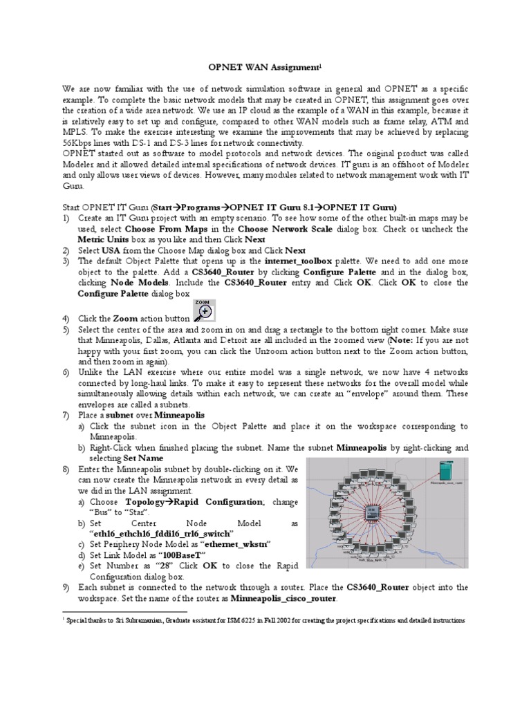 OPNET WAN Setup Guide | PDF | Wide Area Network | Node (Networking)
