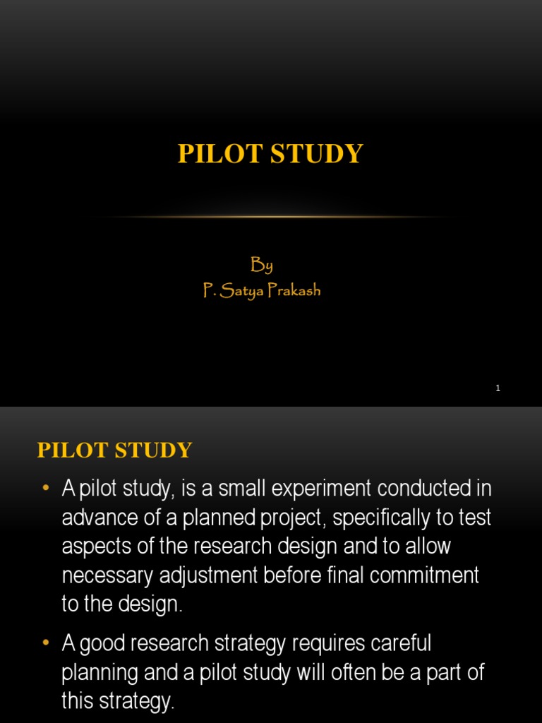 Pilot Study | PDF | Hypothesis | Qualitative Research