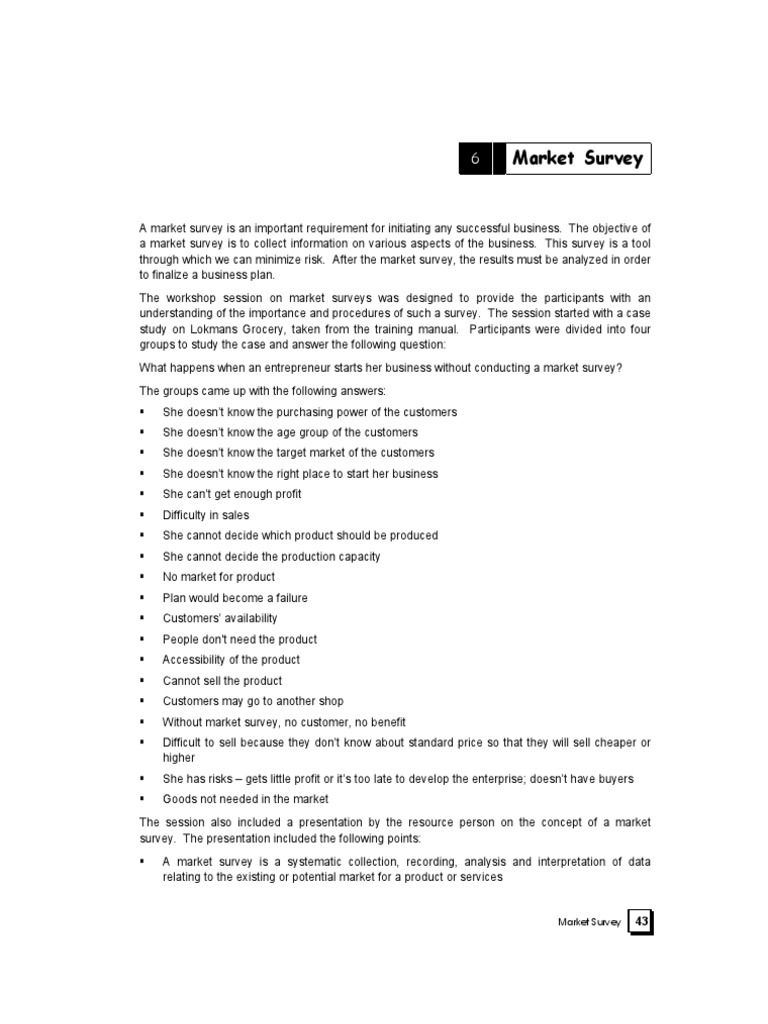 Market Survey | PDF | Business
