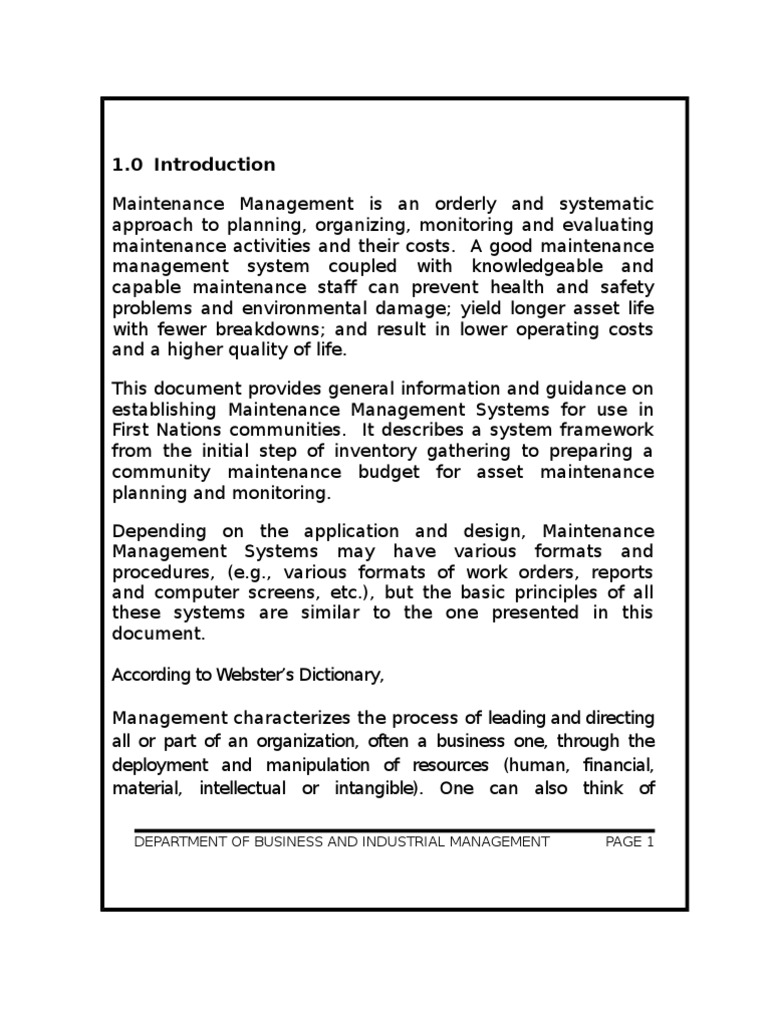 Maintenance Management | PDF | Reliability Engineering | Strategic ...