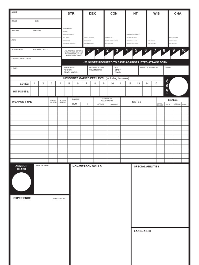 Fitz AD&D Character-Sheet | PDF