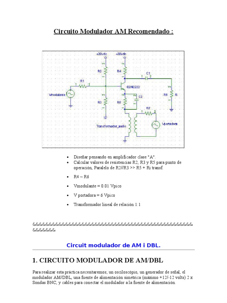 Circuito Modulador AM | PDF | Modulación de frecuencia | Modulación