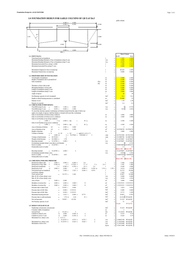 2 - Foundation Master - Gable Column (Baxi Gable) | PDF | Stress ...