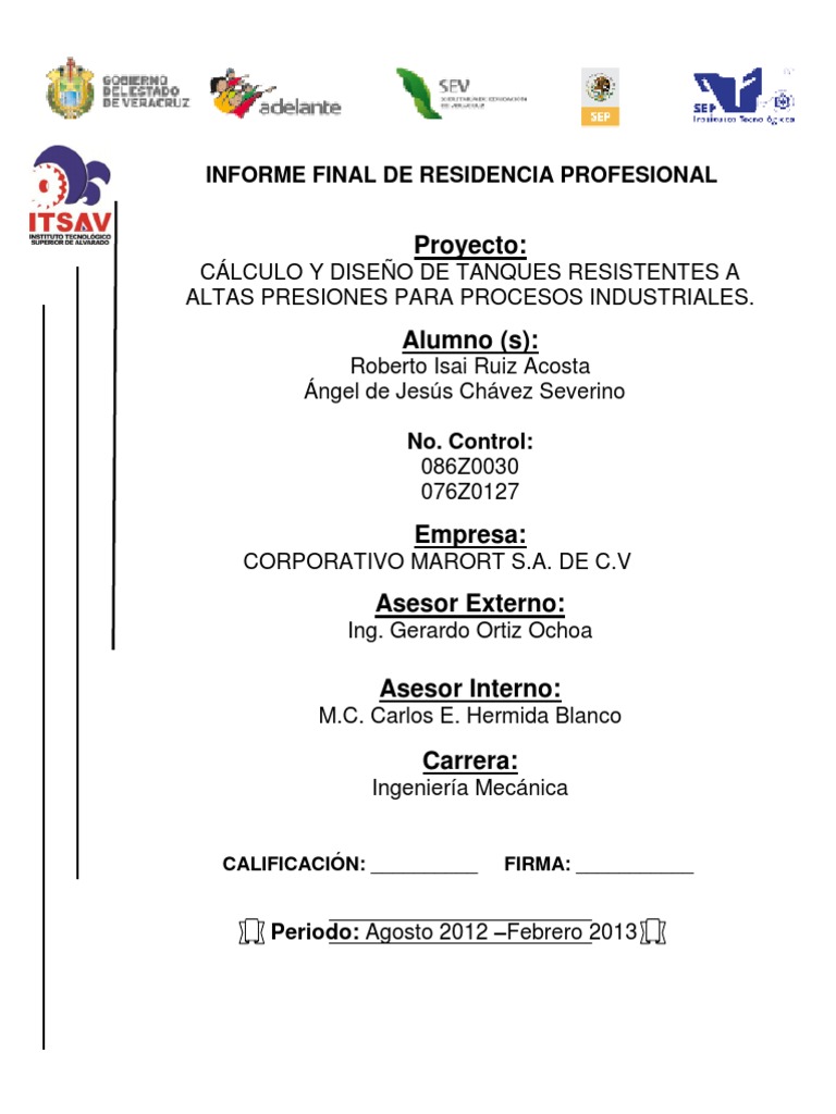 Informe Final de Residencia Profesional | PDF | Diseño | Estrés (Mecánica)
