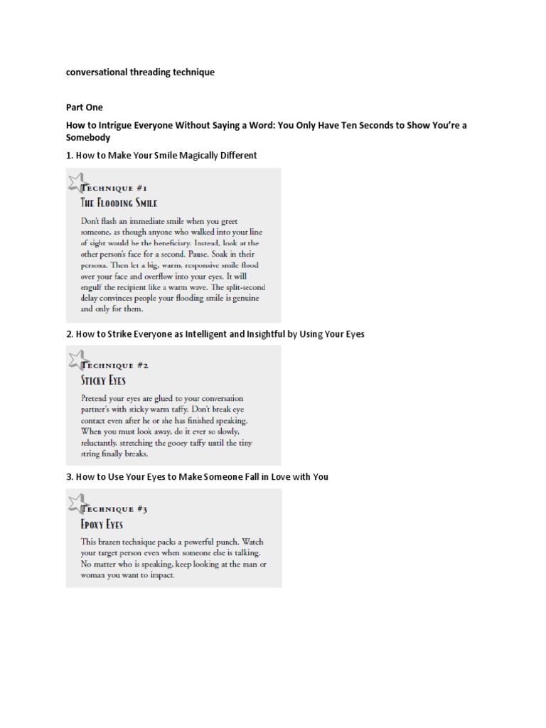 Conversational Threading Technique | PDF | Leisure