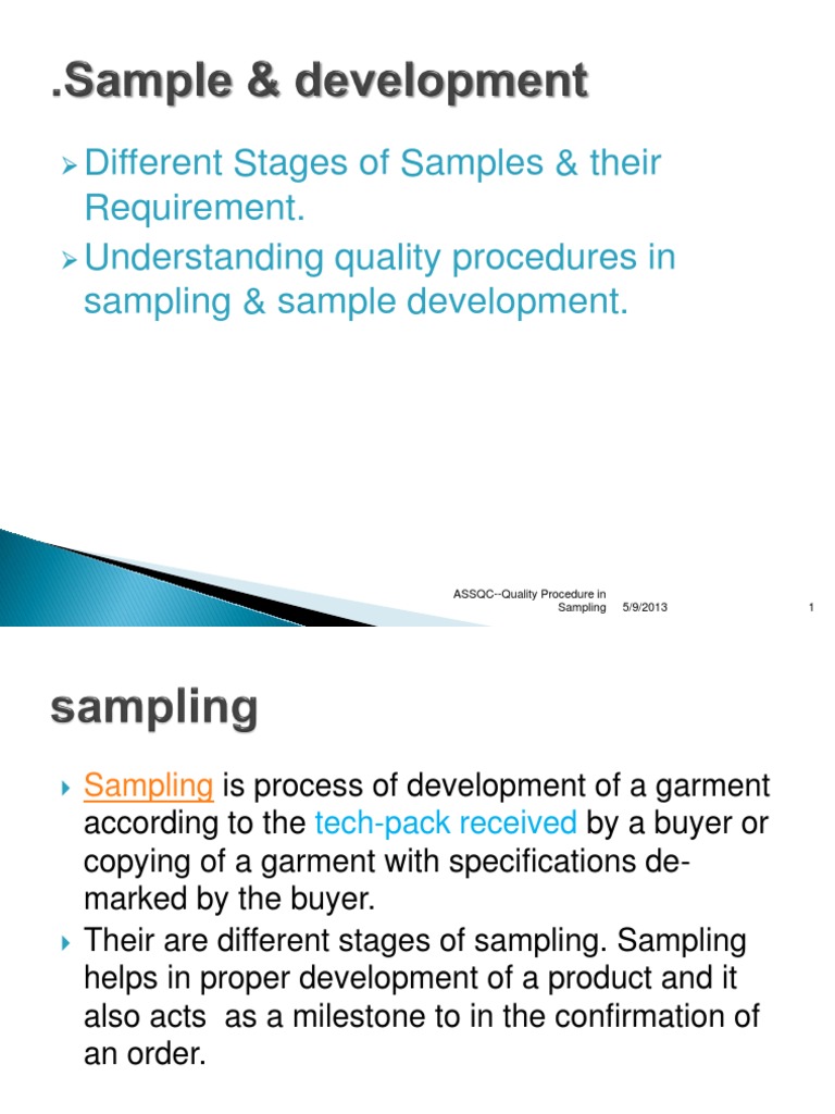 1b.understanding Quality Procedures in SAMPLING & Sample Development ...