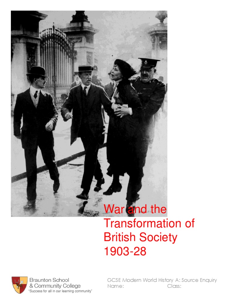 War and The Transformation of British Society 1903-28: GCSE Modern ...