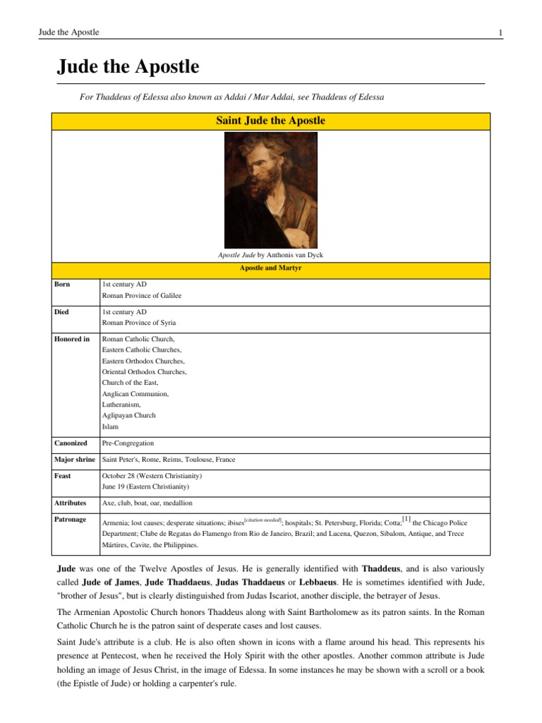 Jude The Apostle | PDF | New Testament Content | Ancient Mediterranean ...